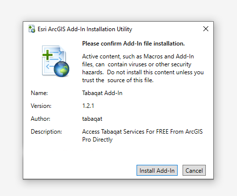 tabaqat - ArcGIS Pro add-in